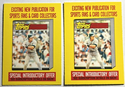 (2) TOPPS MAGAZINE JOSE CANSECO INSERT SUBSCRIPTION CARD OAKLAND ...