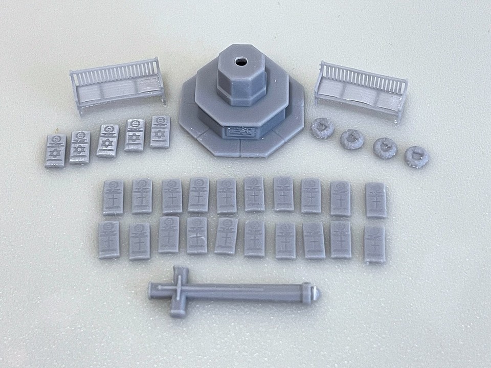 War Cemetery Monument & Grave Set OO GAUGE 1:76 Model Railway Scenery ...