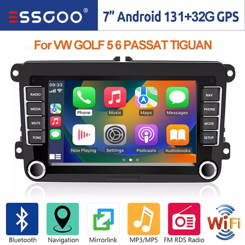 7" Car Stereo Carplay Android 13 GPS SAT Nav For VW GOLF 5 6 Plus ...