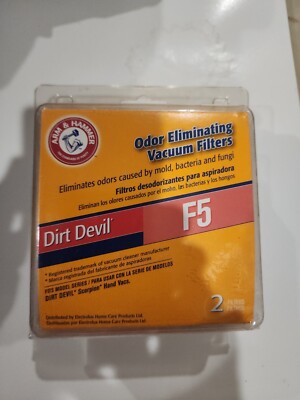 Arm & Hammer Dirt Devil F5 Vacuum 2 pack Filters Odor Eliminating New ...