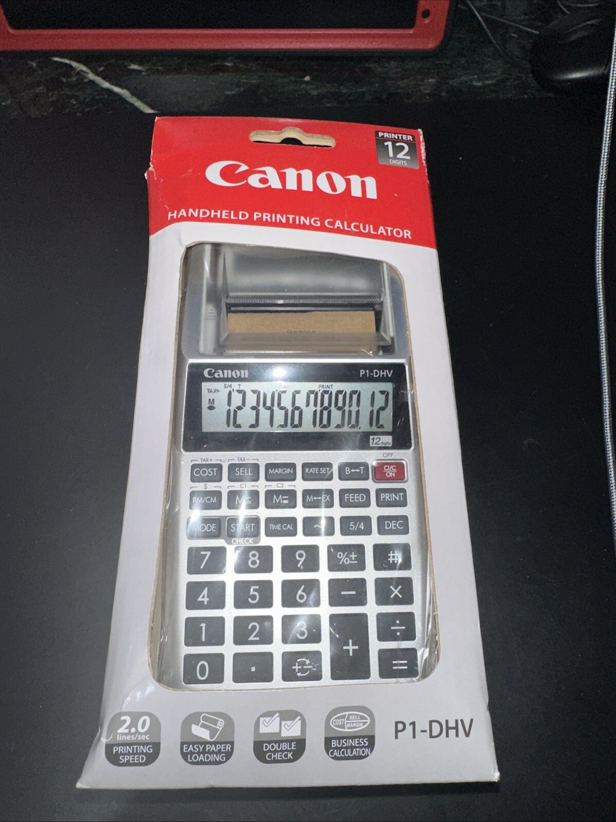 Canon Handheld Printing Calculator 12 Digit 1 Color P1-DHV 2.0 Lines AC ...