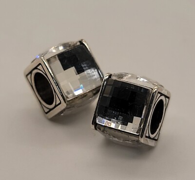 Brighton Ice Cube Silver Crystal Spacer Bead Lot | eBay