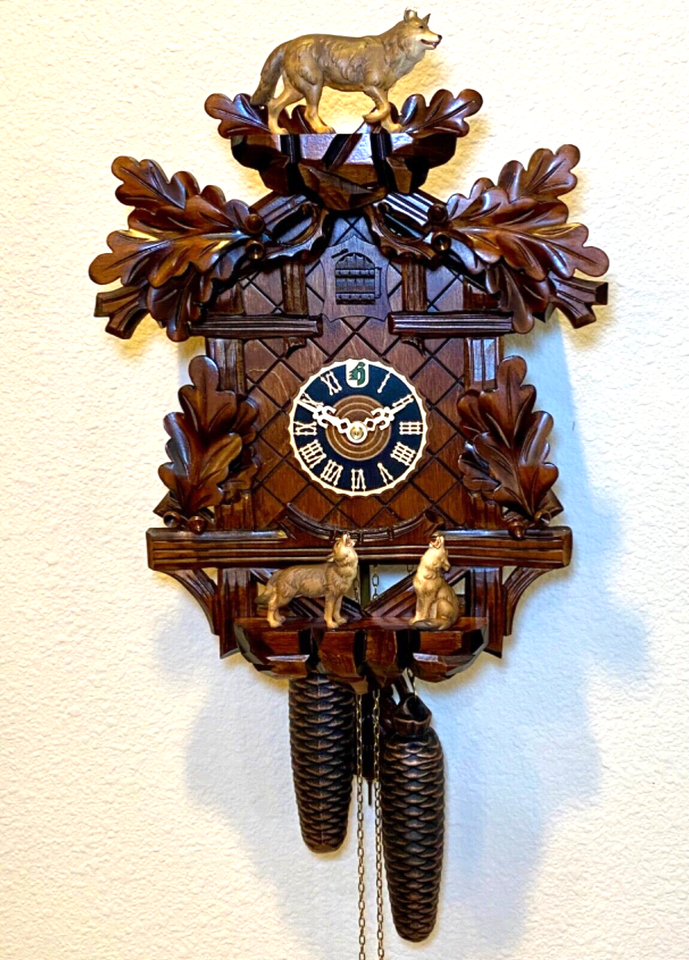 Brand New Hones 8 Day Hand Crafted Certified Wolf Cuckoo Clock from ...