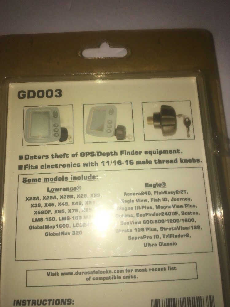 durasafe gps depth finder lock gd003 lowrance x51 lms-160 eagle ...