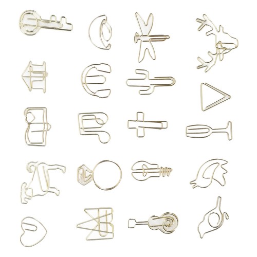 100pcs Paper Clip Gold Series Electroplating Processing Paper Marking ...