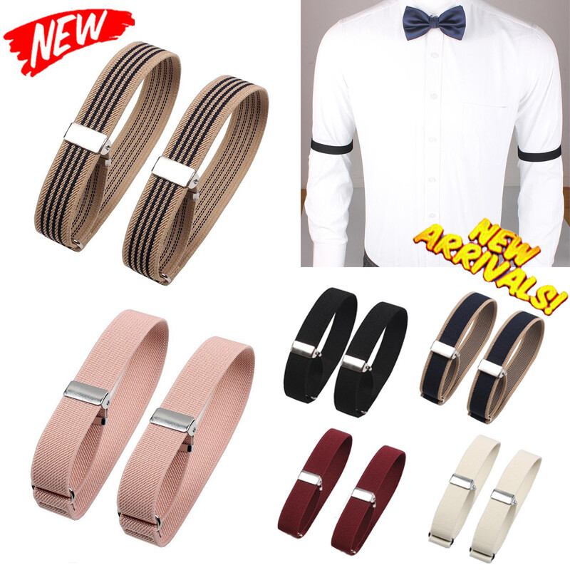 2PCS Elastic Armbands Shirt Sleeve Garter Adjustable Shirt Sleeve ...