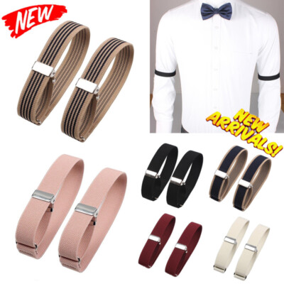 2PCS Elastic Armbands Shirt Sleeve Garter Adjustable Shirt Sleeve ...