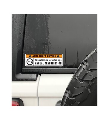 ANTI THEFT DEVICE MANUAL TRANSMISSION PRINTED DECAL CAR TRUCK WINDOW ...