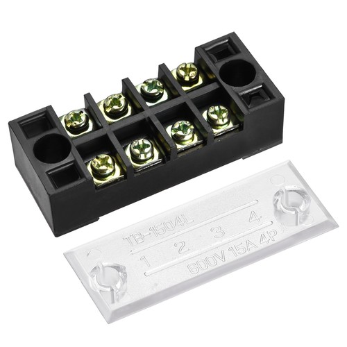 5Set 4P Dual Rows 600V 15A Copper Terminal Block + 400V 25A Terminals ...