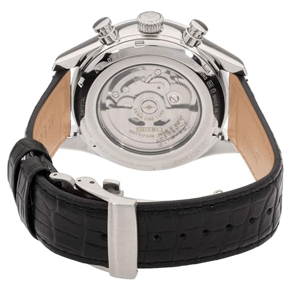 Seiko Watch Chronograph Quartz Champagne Dial Men Watch SSB383 Leather ...