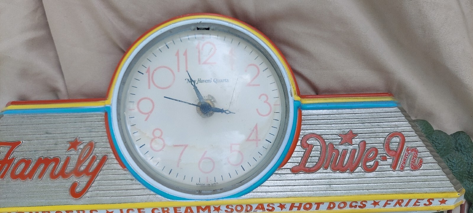 Vintage New Haven Quartz Family Drive-In Diner Wall Clock Coca Cola ...