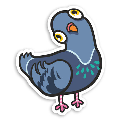2 x 10cm Funny Pigeon Bird Vinyl Stickers - Cartoon Kids Laptop Sticker ...