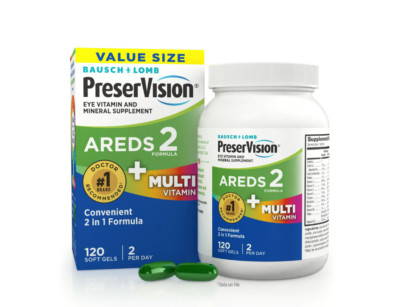 PRESERVISION AREDS 2 + MULTI VITAMIN 120 SOFT GELS/ 2 PER DAY NEW OPEN ...