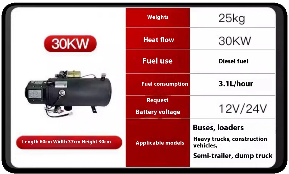 30KW Auto Diesel Heating Boiler 24v Diesel Truck Engine Preheater ...