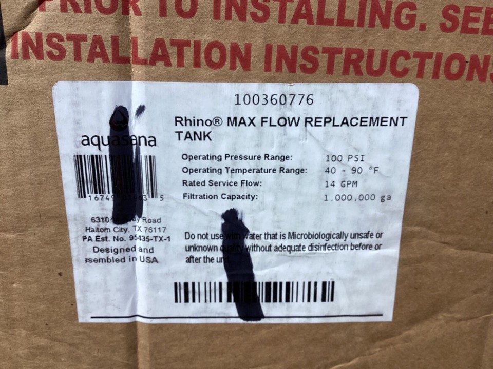Aquasana WH-1010 WH-1010R RHINO Chlorine MAX FLOW Water Filter ...