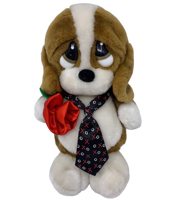 Sad Sam Honey Puppy Dog Animal Plush Toy XOXO Tie & Cloth Rose George ...
