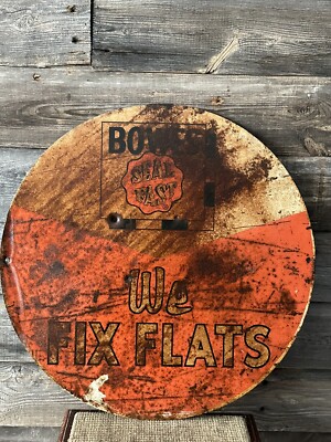 Vintage Bowes Tin Advertising Sign Fix Flats Tire Sign Repair Bowes ...