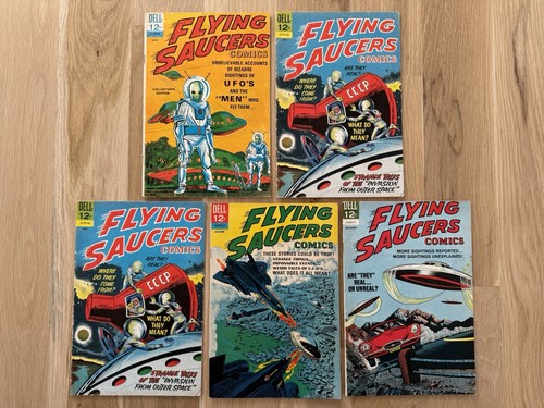 Flying Saucers #1, 2, 2, 3, 4 (Dell Comics 1967) 5 Book Lot - Great Sci ...