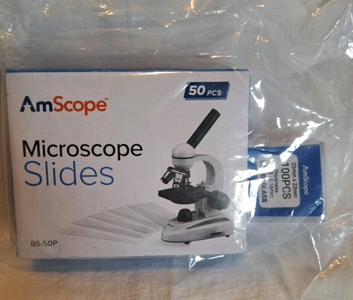 AmScope 50 Pre-Cleaned Blank Microscope Slides + 100 22x22mm Square Cover Glass | eBay