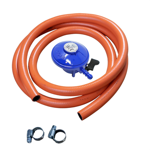 Butane Gas Regulator 21mm Clip On/2m Hose 2 Clips Fits Calor Flogas 7 ...