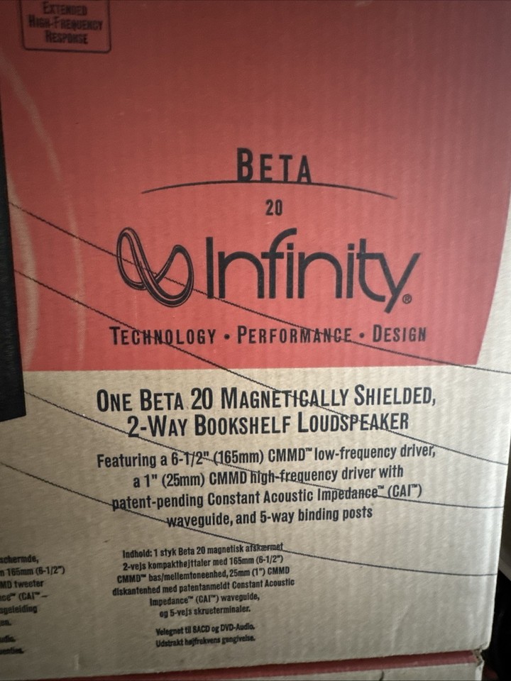 Infinity Beta 20 Bookshelf Speaker Black Pair Pre Owned In Original ...