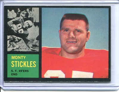 1962 Topps Football # 155 Monty Stickles NM Near Mint | eBay