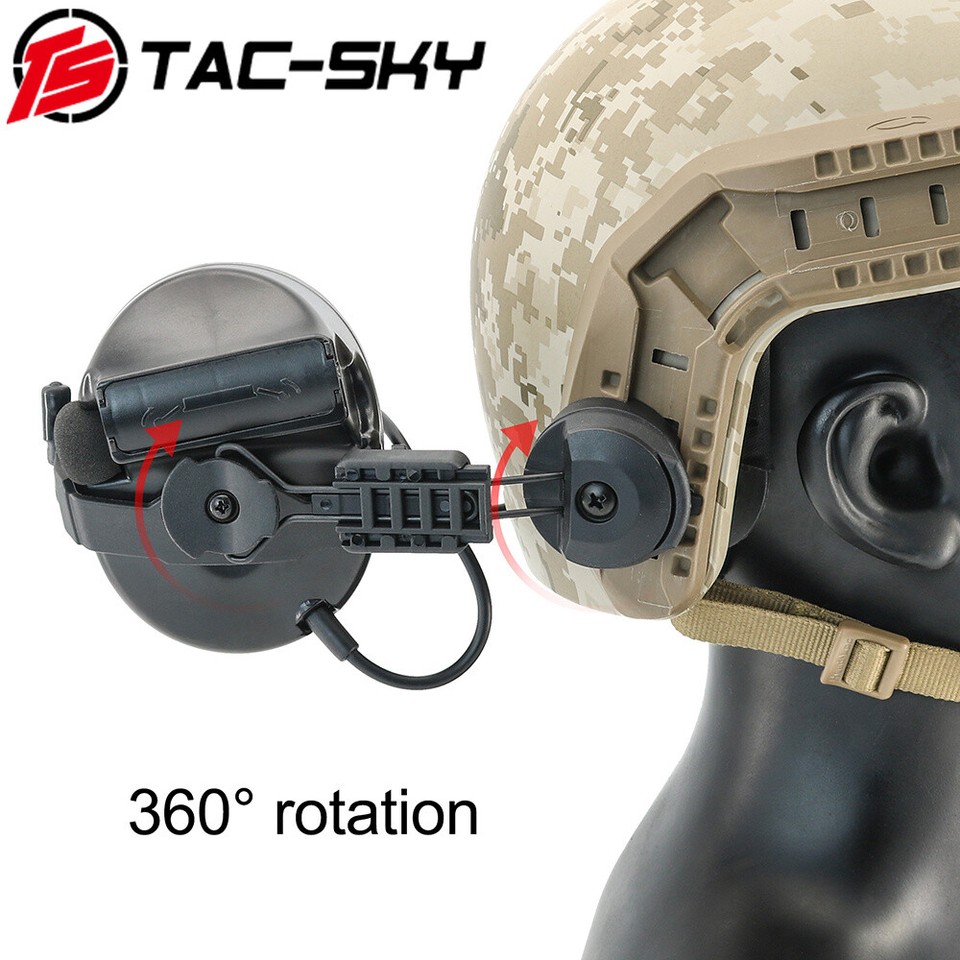 TS TAC-SKY ARC Rail Helmet Mount Hearing Protection Tactical Headset ...