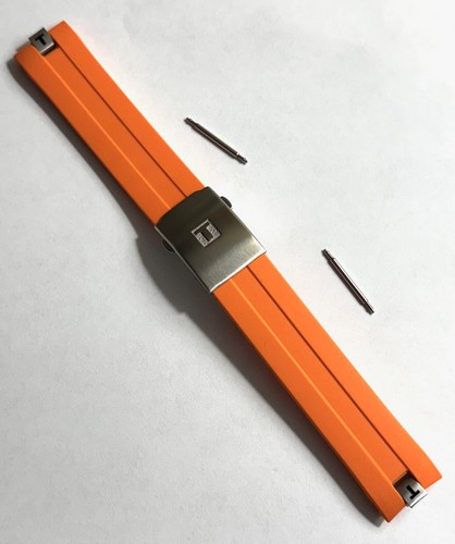 Original Tissot PRS 330 T076417A Orange Rubber Watch Band Strap with ...