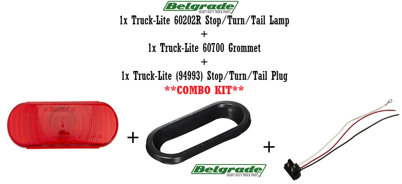 Truck-Lite 60202R Stop/Turn Lamp + Grommet & Pigtail Combo Kit | eBay