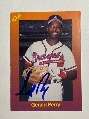 Gerald Perry Signed Classic #118 1984 Card Atlanta Braves Auto MLB RAD ...