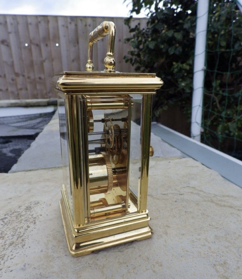 Vintage Brass St James Clock Solid Brass Mantel Clock Brass Carriage ...