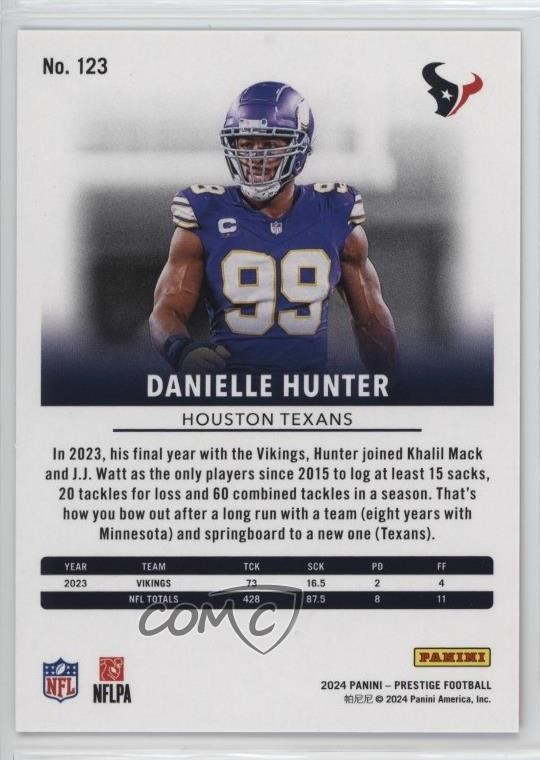 2024 Panini Prestige Xtra Points Red 975/999 Danielle Hunter #123 0q3 ...