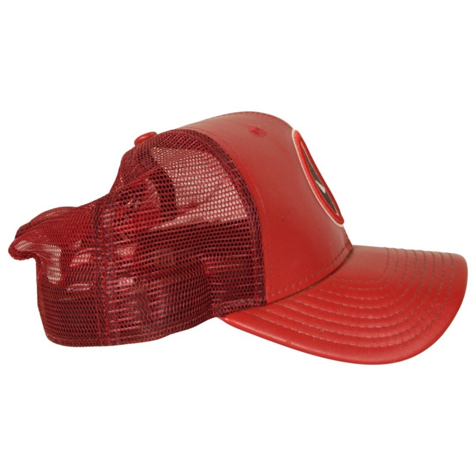Deadpool Logo Marvel New Era 9Fifty Red Black Mesh Faux Leather ...