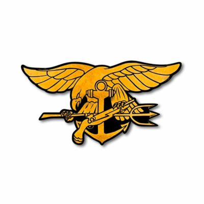 NAVY SEAL TRIDENT EAGLE LOGO 22" HEAVY DUTY USA MADE METAL ADVERTISING ...