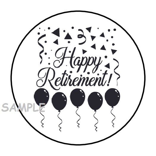 30 HAPPY RETIREMENT ENVELOPE SEALS LABELS STICKERS 1.5" ROUND PARTY ...