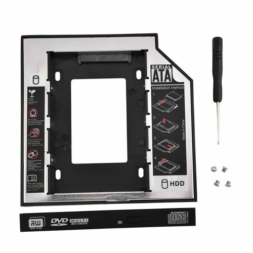 2.5" SATA Hard Drive HDD Caddy Bracket Laptop Internal 12.5mm CD/DVD ...