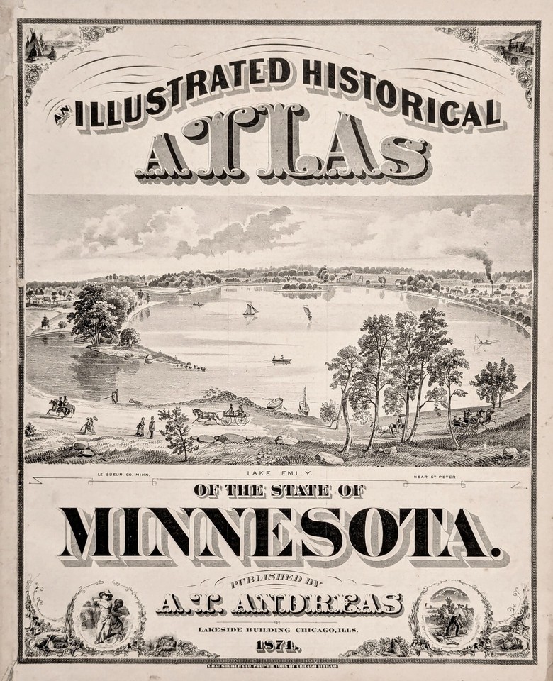 1874 RED WING - NININGER MINNESOTA Lithograph Print (14.5X12) A ...