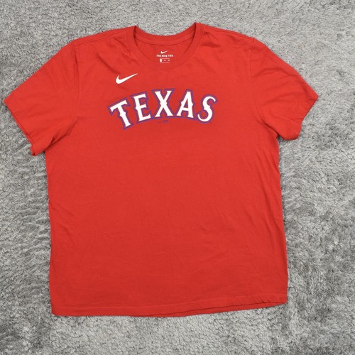 Nike Men's Adult Sz 2XL Tee Shirt T Red Dri Fit Texas Rangers Odor ...