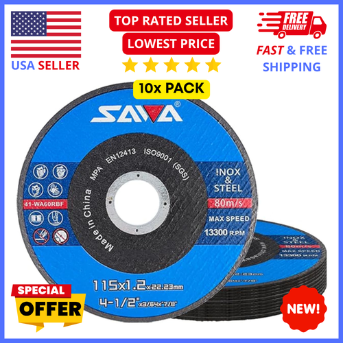 10x PACK SAWA Cut Off Wheels 10 Pack,Cutting Wheels 4-1/2" x 3/64" x 7/ ...