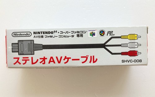 OFFICIAL GENUINE Nintendo Super Famicom N64 COMPOSITE AV CABLE SHVC-008 ...