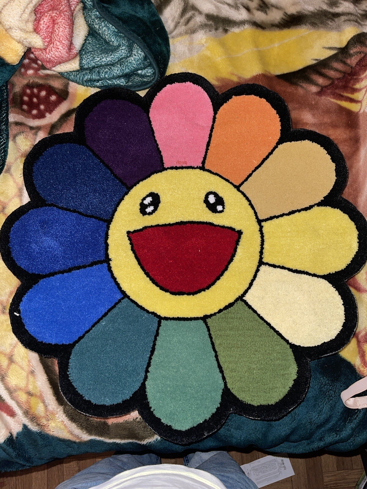 Custom Made Takashi Murakami Carpet Rug Sun Flower Rug Hypebeast Rug ...