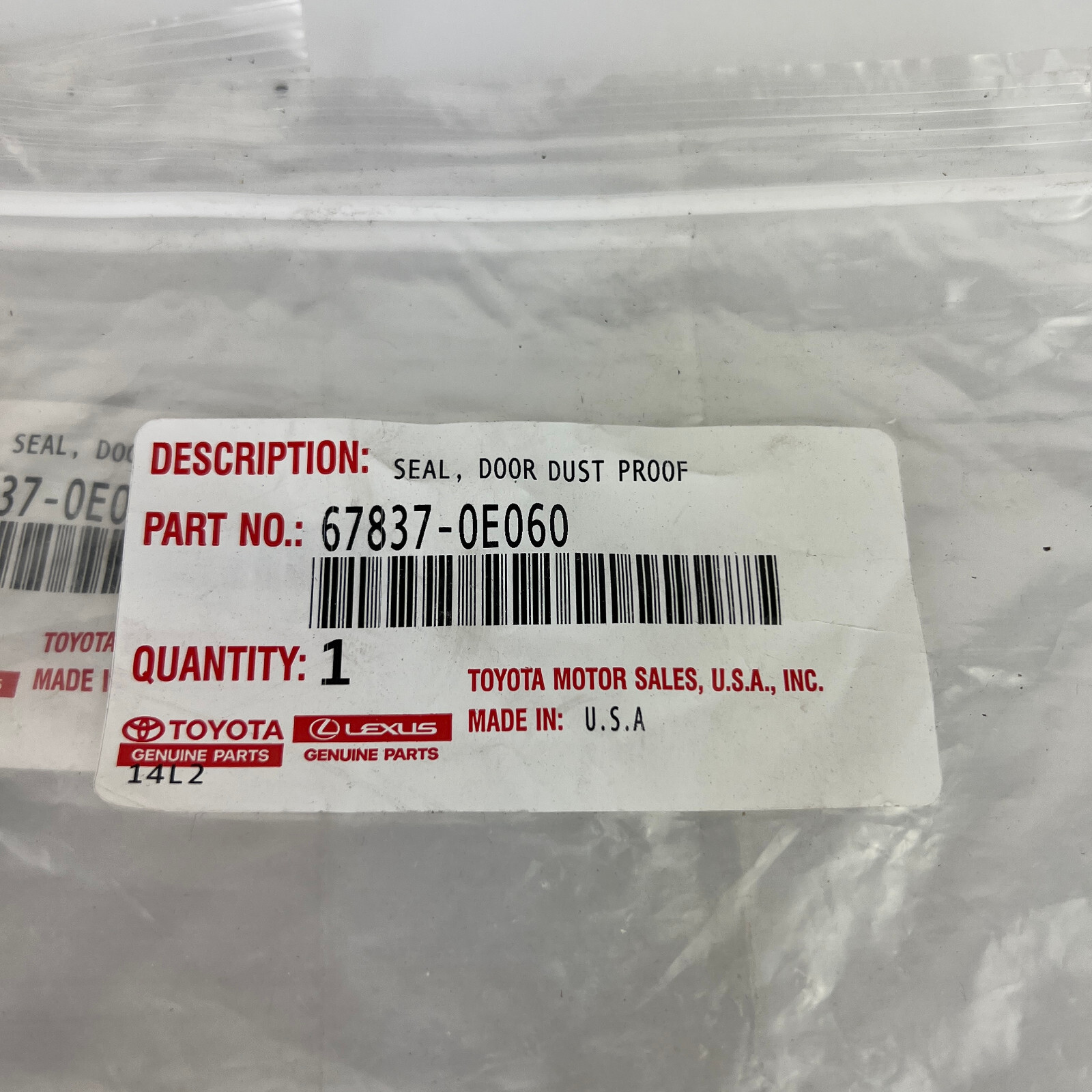 OEM Genuine Lexus Door Dust Proof Seal 67837-0E060 for sale online | eBay
