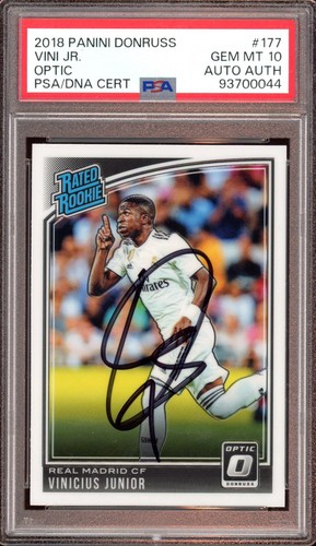 2018 Panini Donruss #177 Vini Jr. Signed Optic Rookie Card Auto Psa GEM ...