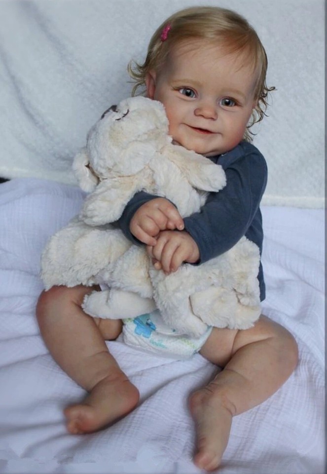 Newborn Realistic Baby Simulator Doll Lifelike 60CM Cute Blond Girl W ...