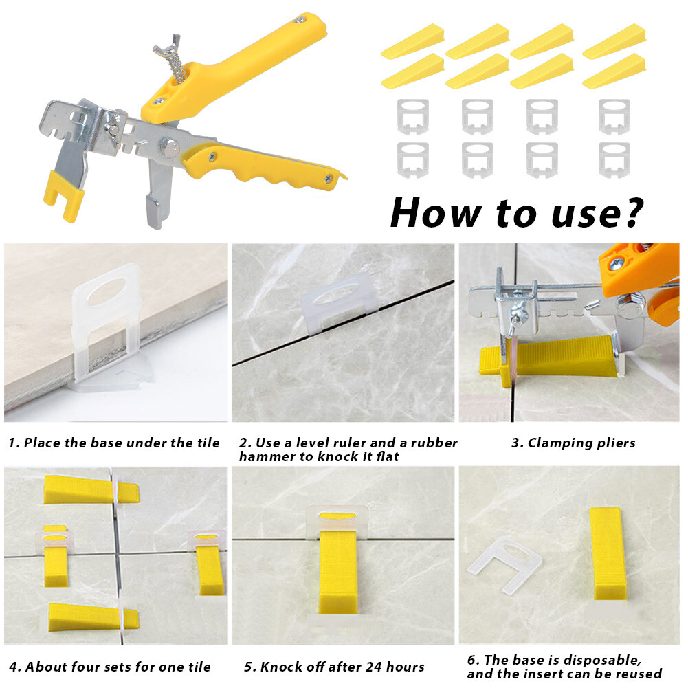 1000 Laschen + 200 Keile +Zange Fliesen Nivelliersystem Verlegehilfe ...