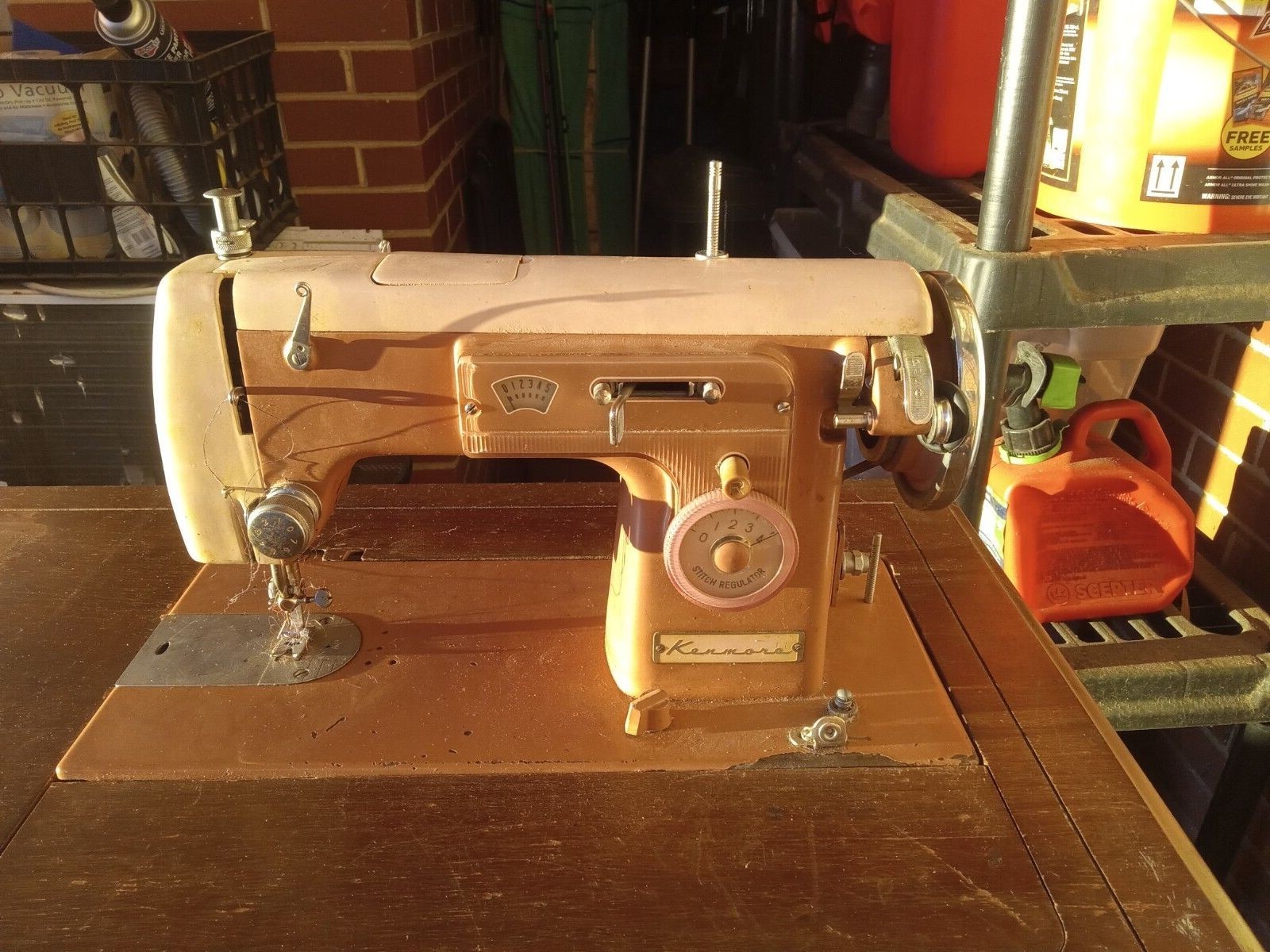 Vintage Kenmore Model 158.352 Pink/Peach Sewing Machine for Parts or ...
