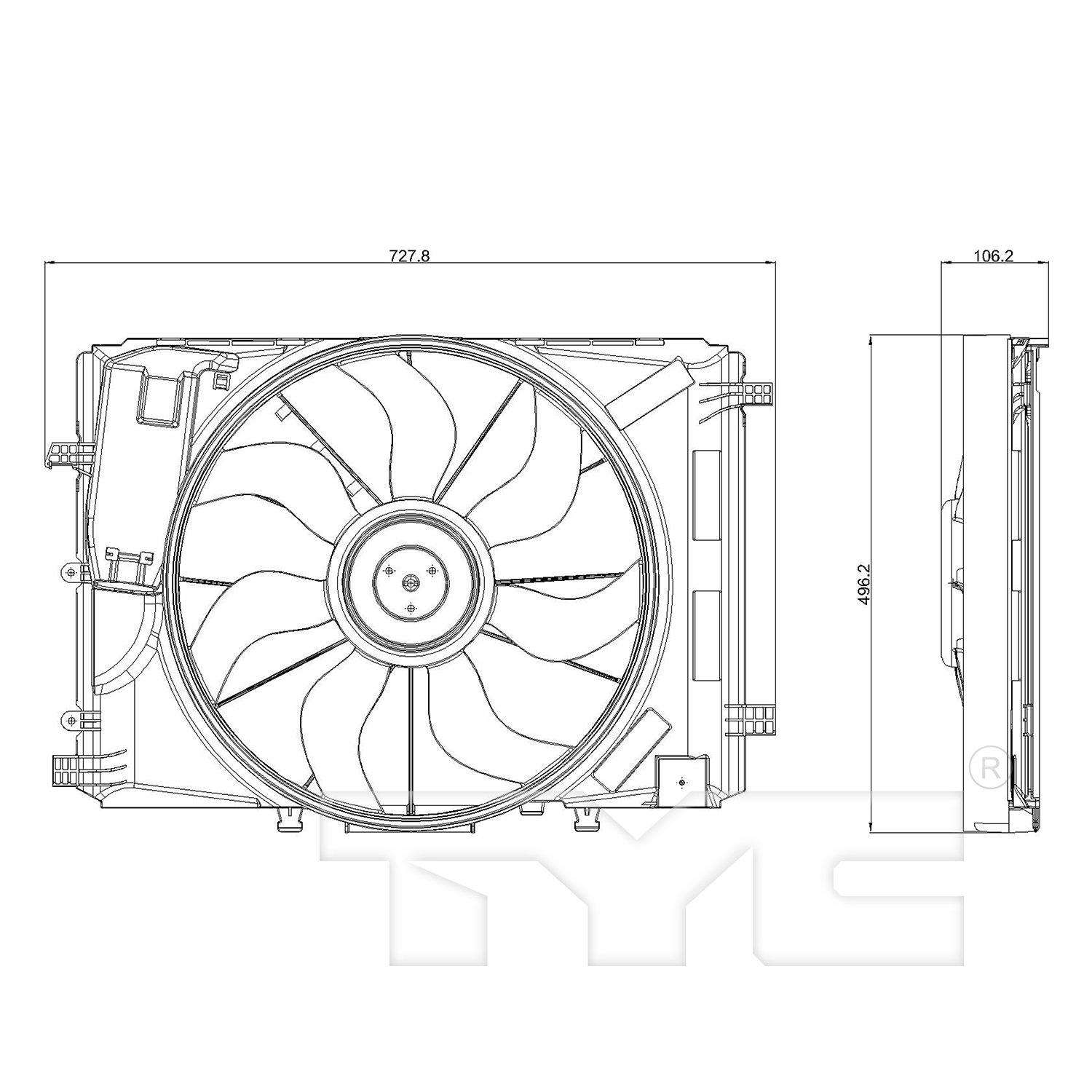 NEW CONDENSER/RAD COOLING FAN FITS 2015-2020 MERCEDES BENZ- OEM ...