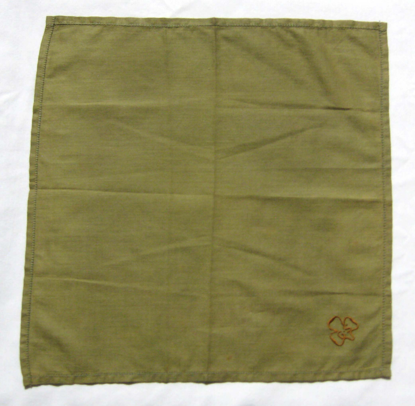 RARE Vintage 1920's Girl Scout KHAKI HANDKERCHIEF "GS" Official Hankie ...