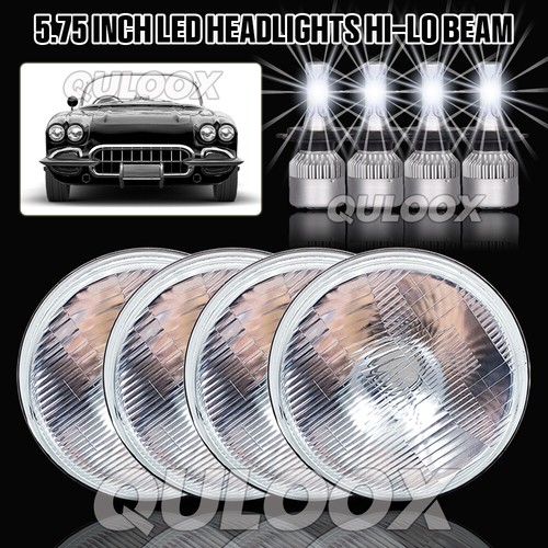 For Mercedes-Benz 380SL 450SL 560SL 4PCS 5.75" Round LED Headlights Hi ...