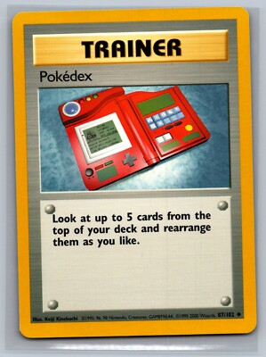 Pokemon TCG Pokedex #87/102 Uncommon CCG Base Set Trainer | eBay